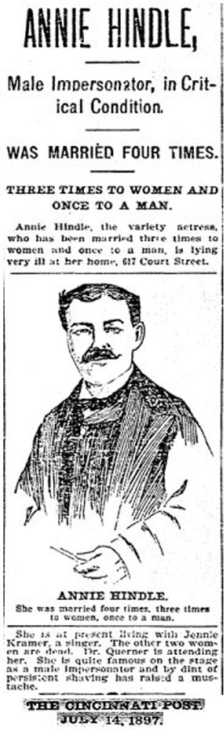 1864 – 1904 Annie Hindle – Drag King History