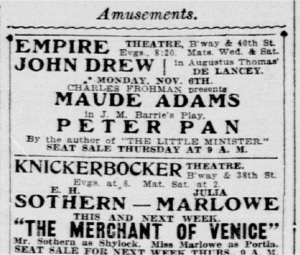 1900 – 1918 Maude Adams – Drag King History